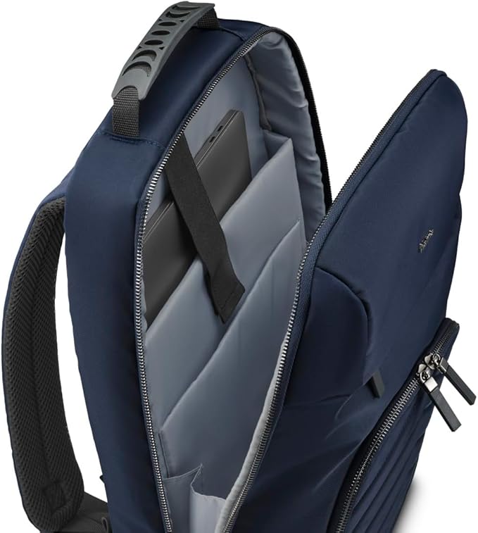 Hama Premium Lightweight Laptop Backpack – Fits 16.2" Laptops, Dark Blue, Eco-Friendly, Padded ...
