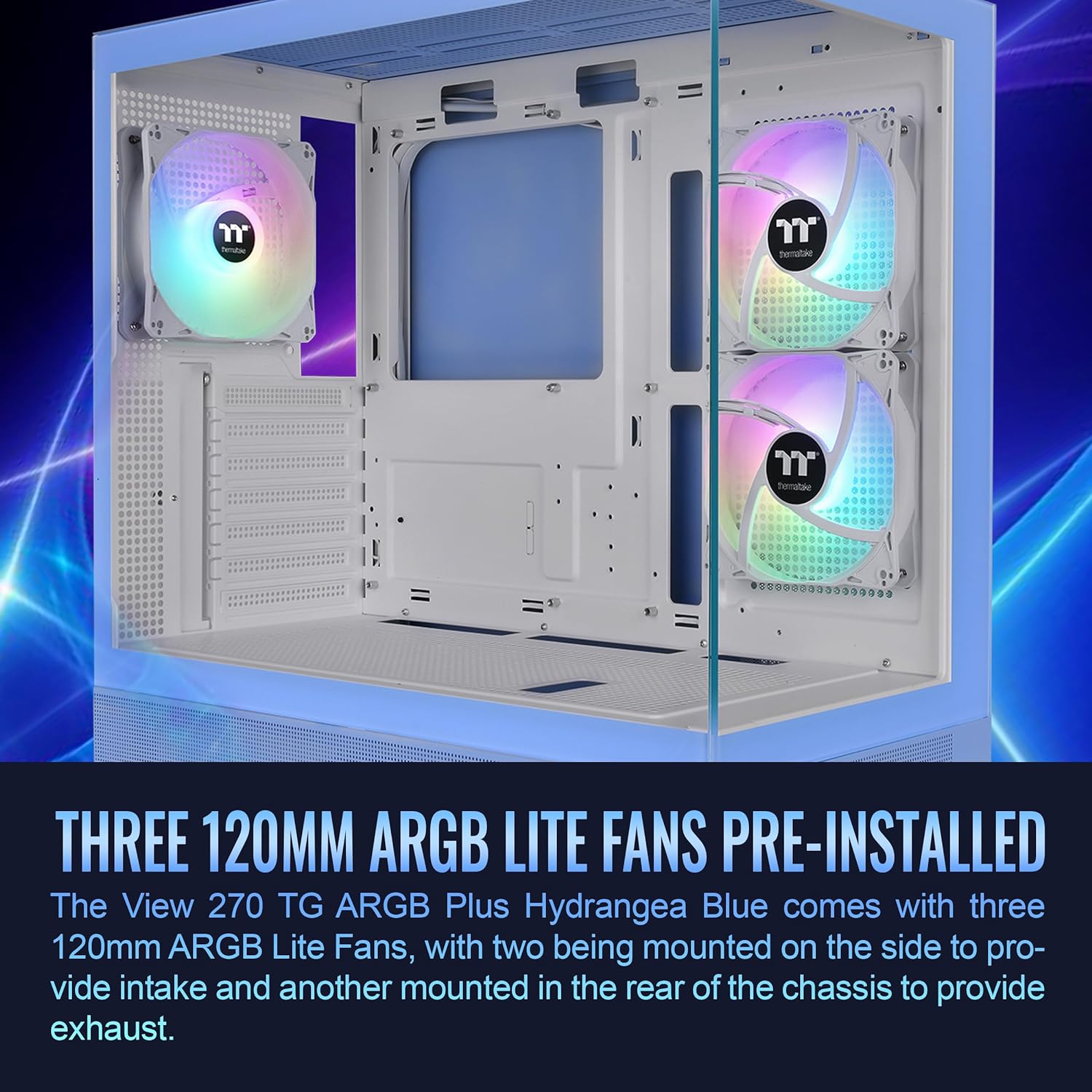 Thermaltake View 270 TG ARGB Mid Tower E-ATX Case; 1x120mm ARGB Fans I
