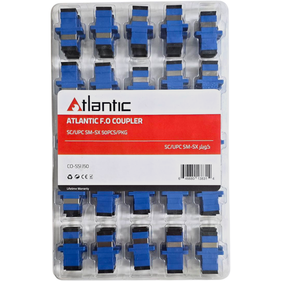 Atlantic F.O SC/UPC Single-Mode Simplex Fiber Optic Couplers, 50-Pack ...