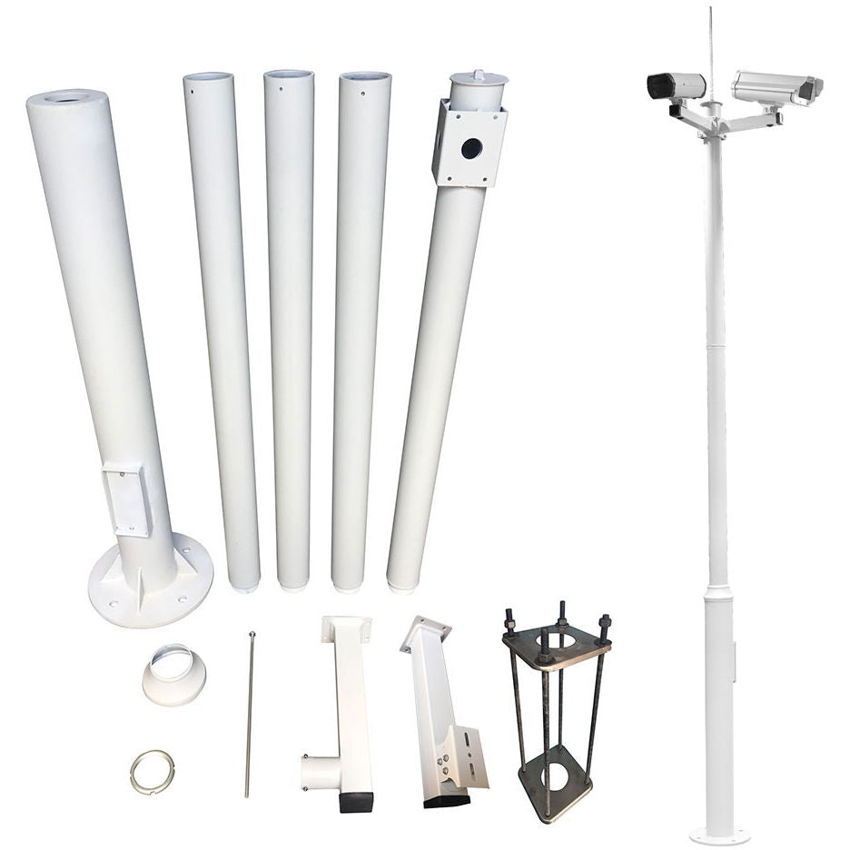 Atlantic 6M Pole for Surveillance Cameras – Heavy-Duty Steel, Weather-