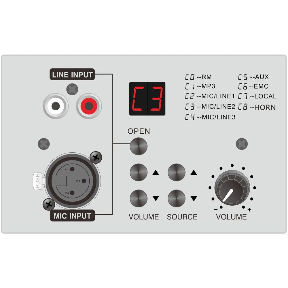 CMX In-Wall Remote Control Panel for PA-4500MX Series Amplifiers, Volu ...
