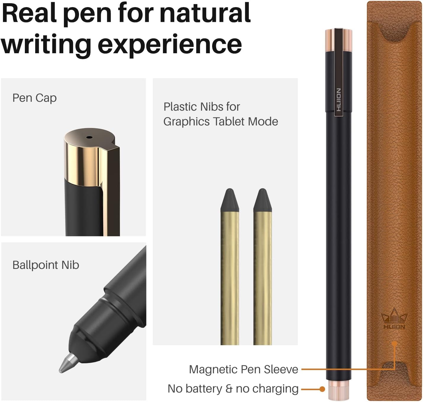 HUION Note X10 - Smart Digital Notebook with Battery-Free EMR Pen, Blu