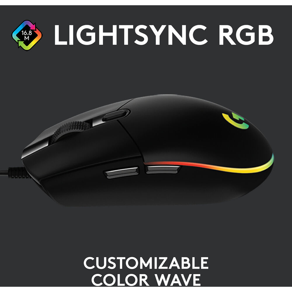 Logitech G203 LIGHTSYNC RGB 6 Button Gaming Mouse