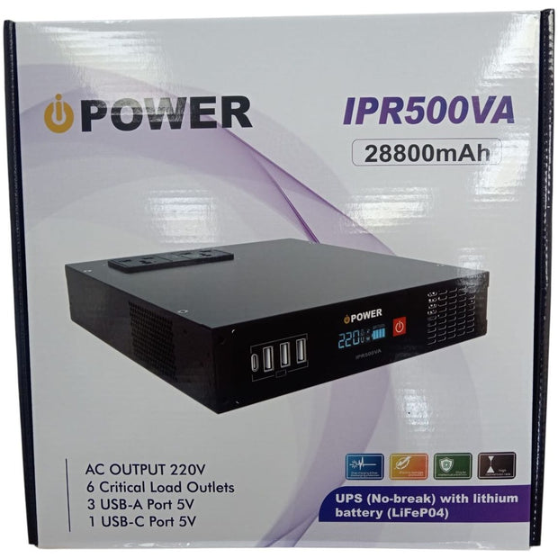 iPower 500VA 330W LiFePO4 UPS for PlayStation 5 FAT, Dual AC Outputs ...