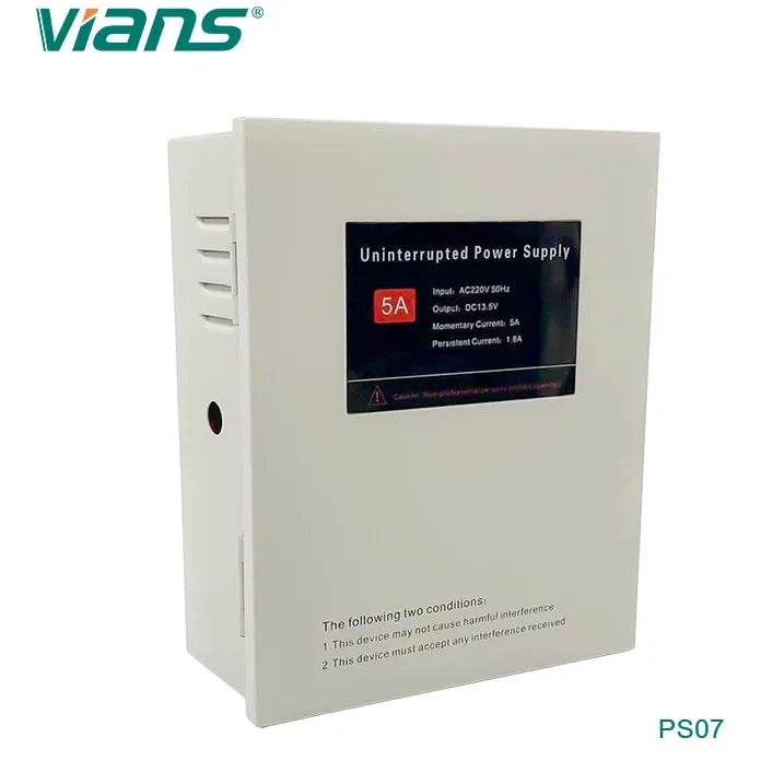 VIANS PS07 12V 5A Access Control Power Supply with Battery Backup – Li ...