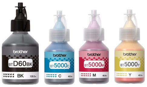 Brother Ink (Original) Set of 4 Colors BTD60BK, BT5000C, BT5000M, BT50 ...