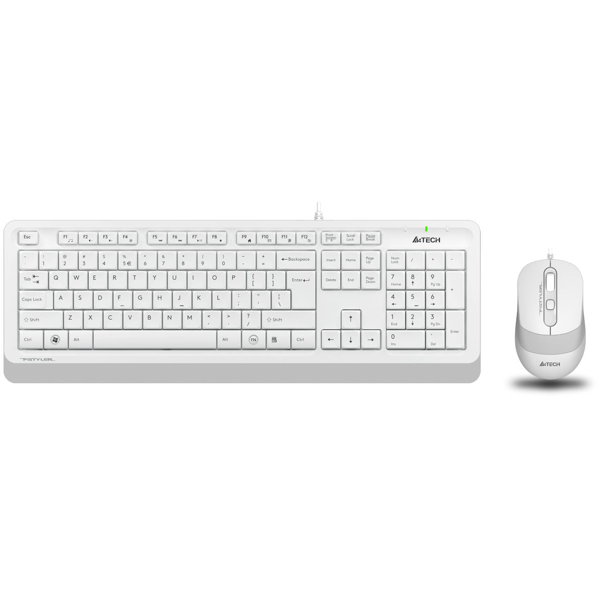 A4Tech F1010 Fstyler Sleek Wired Keyboard & Mouse Combo - Arabic/Engli