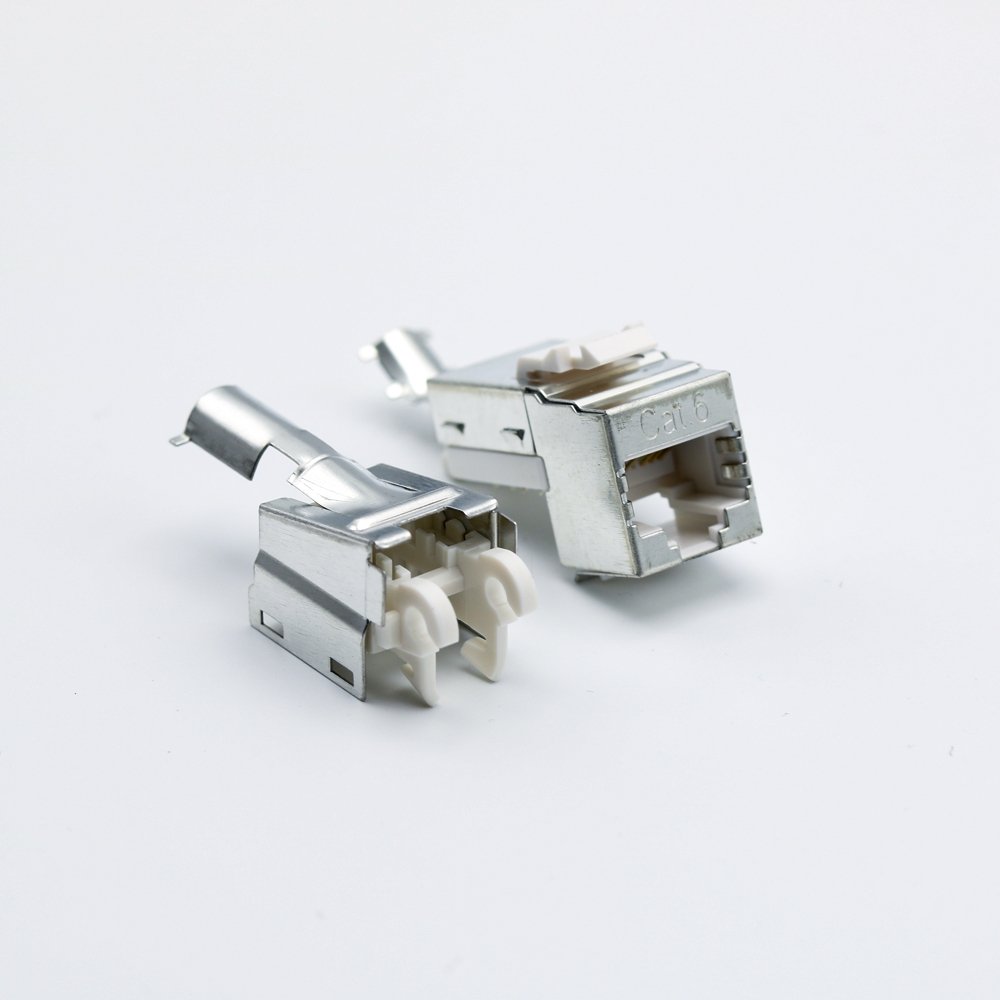 Atlantic Cat6 STP Keystone Jack ATKJ-C6S – Shielded, Silver Color