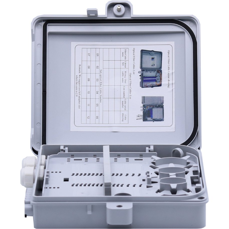 Atlantic 12-Core FTTH Distribution Box – Indoor/Outdoor, IP55, 240×220 ...