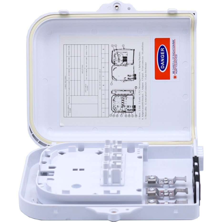 Atlantic 8-Core FTTH Distribution Box – Indoor/Outdoor, IP55, 240×200×