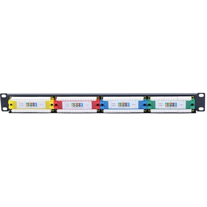 Atlantic 24-Port Cat6 UTP Patch Panel – 1U Rack Mount, 45° Angled Desi