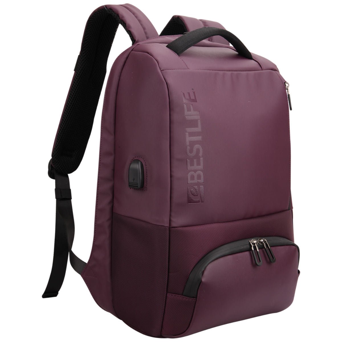 BESTLIFE Neoton Travelsafe Backpack – 15.6″ Laptop, USB Charging, 180°