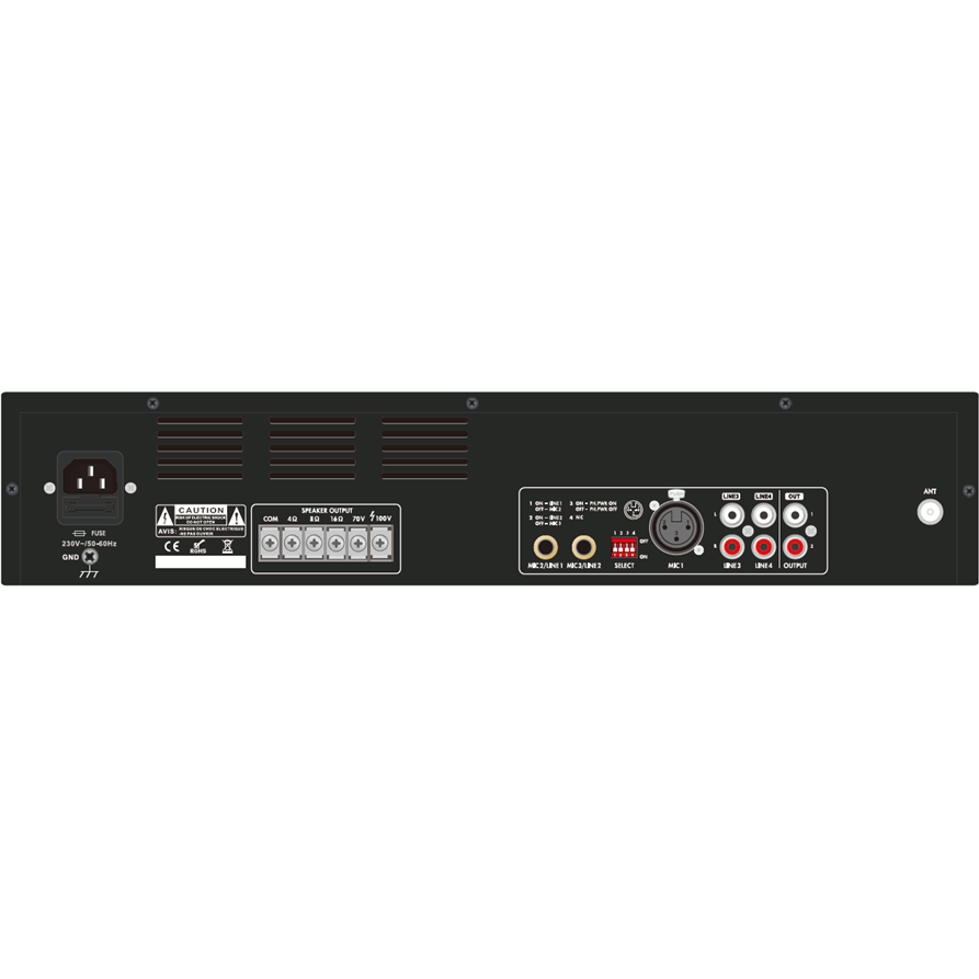 CMX 500W 19" Mixer Amp with USB/Bluetooth/ FM, 3 Mic, 2 Aux, 70V/100V/