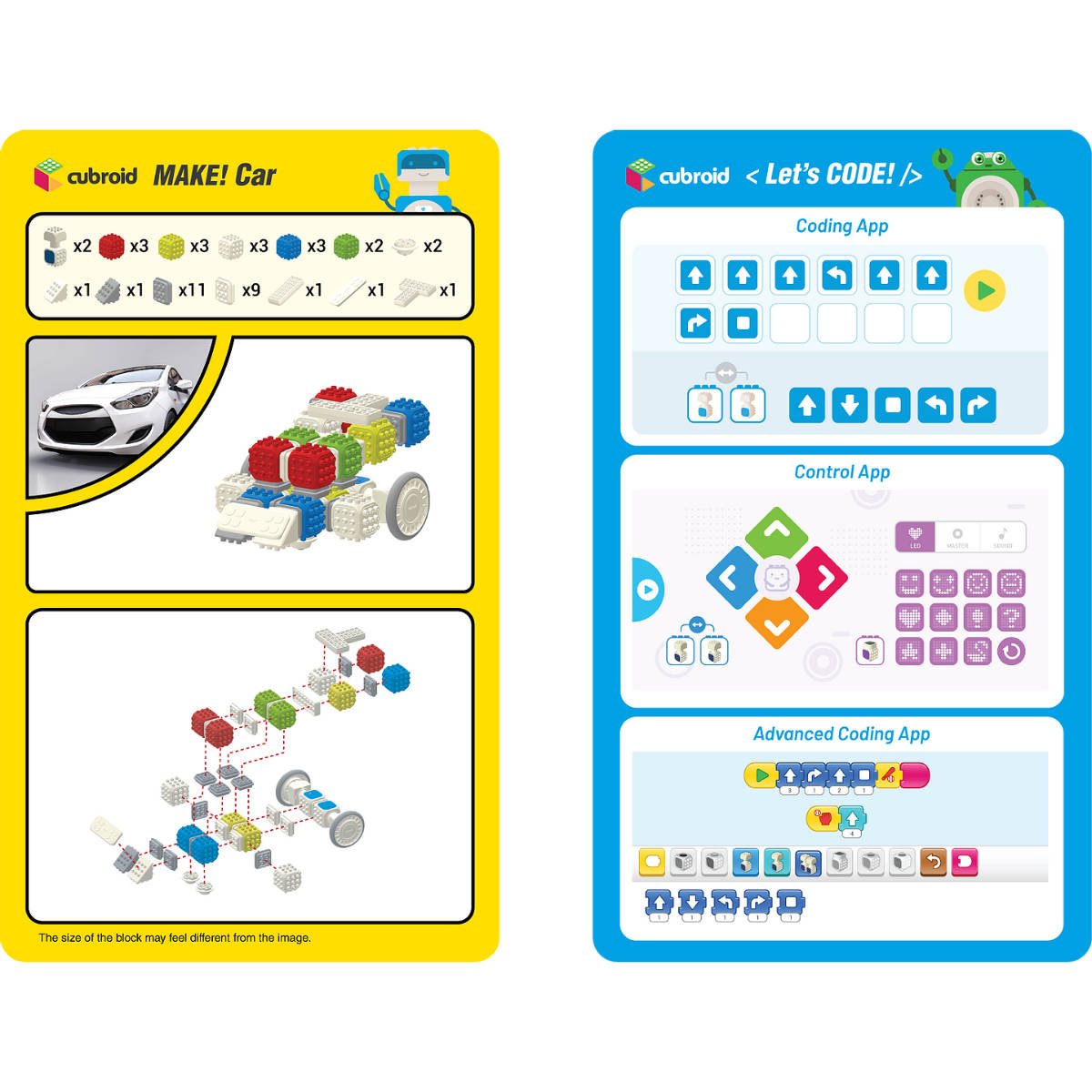 Cubroid Entry Kit – Wireless Coding Blocks for Kids with DC Motors, LE